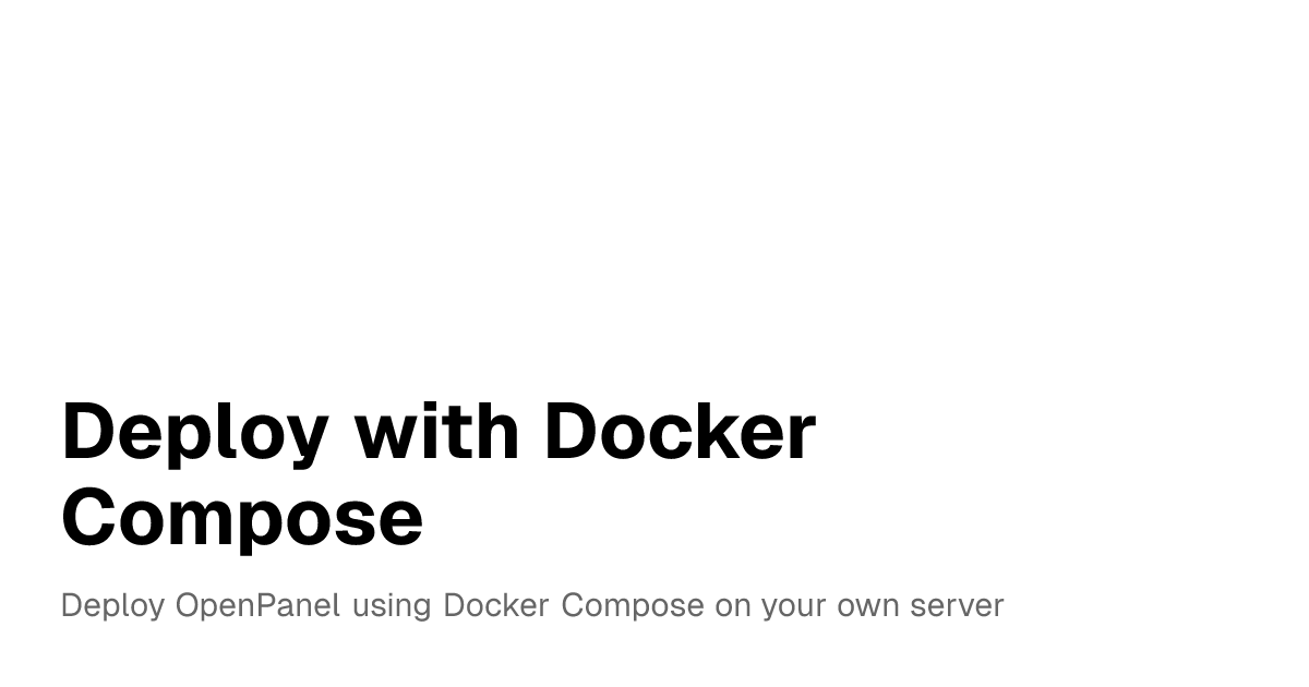 Deploy with Docker Compose | OpenPanel